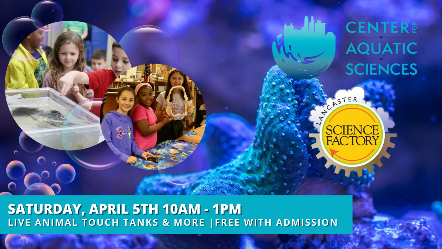 Aqua Event Banner - The Lancaster Science Factory